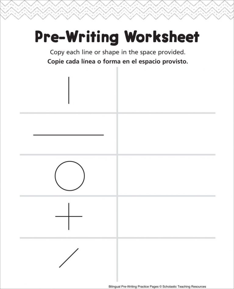 Pre K Writing Worksheets – With For Kg1 Also Printable Preschool ...