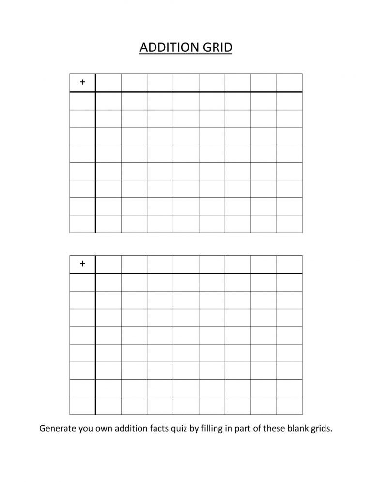 Printable Math Grids Worksheets – Printable Shelter | Printable Grids ...