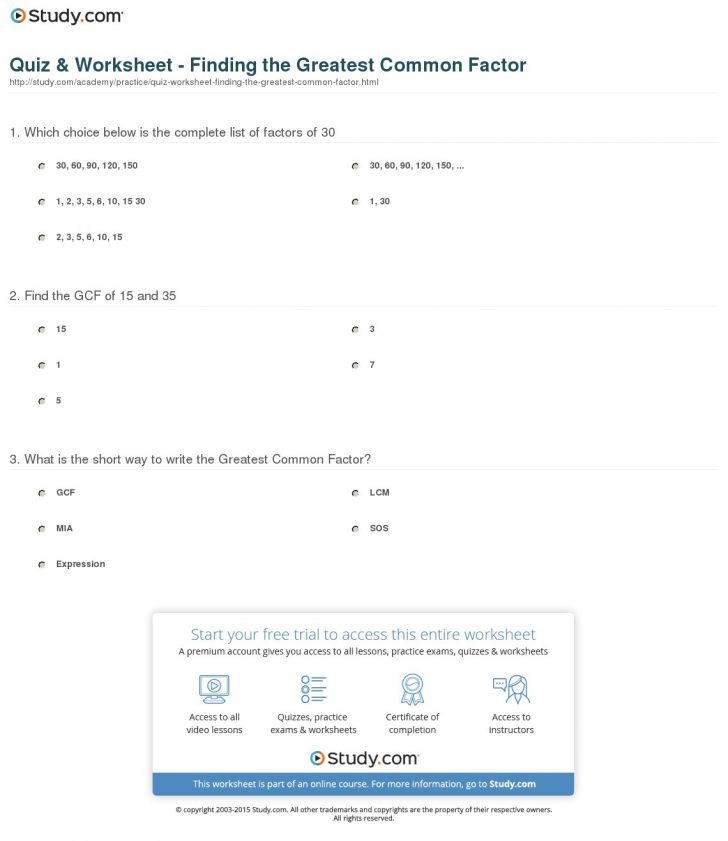 Gcf And Lcm Worksheets Printable - Printable Worksheets