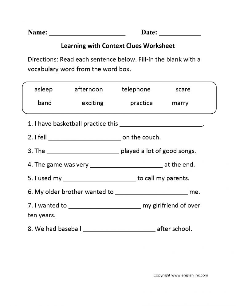 Reading Worksheets | Context Clues Worksheets | Free Printable Context ...