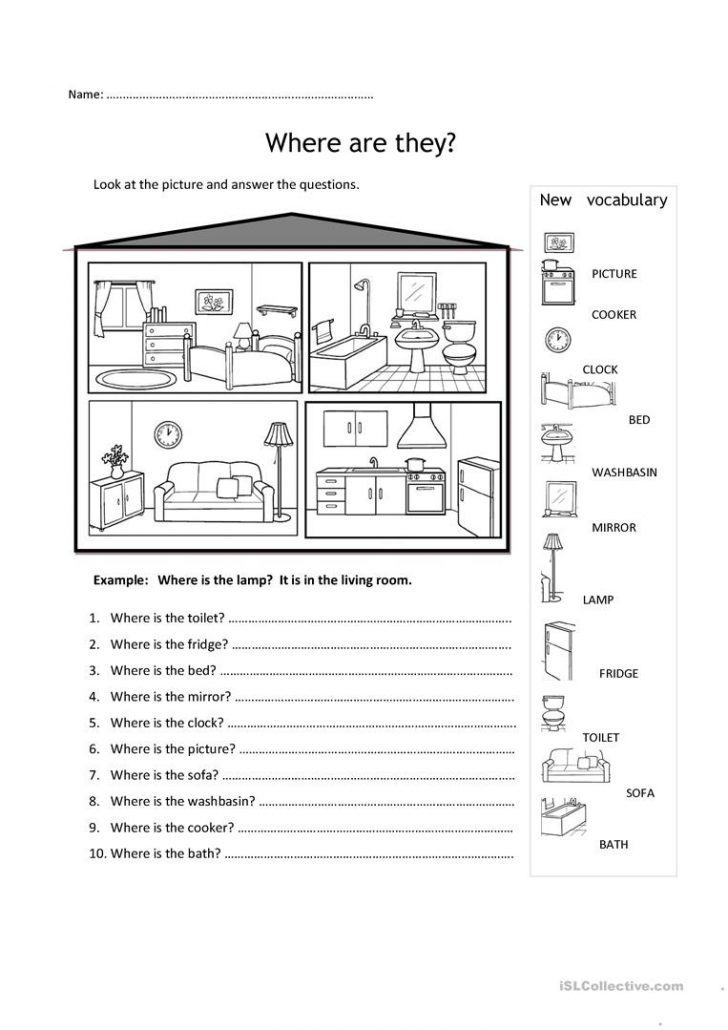 Rooms In The House Worksheet - Free Esl Printable Worksheets Made ...