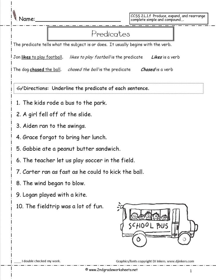 Second Grade Sentences Worksheets, Ccss 2.l.1.f Worksheets. | Free ...
