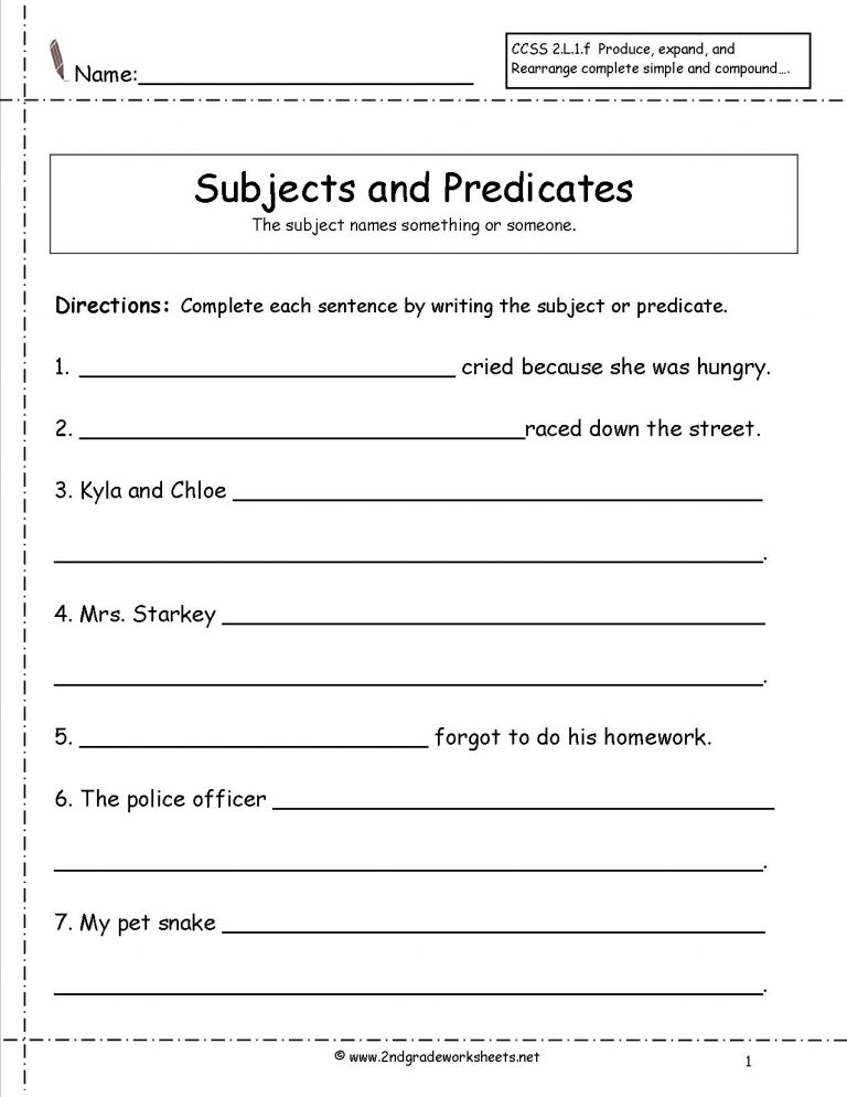 Second Grade Sentences Worksheets, Ccss 2.l.1.f Worksheets. | Free ...