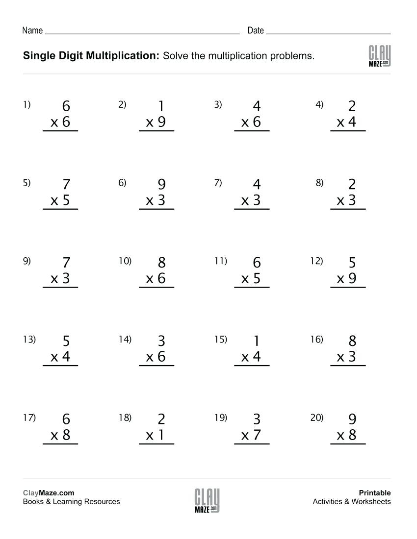 3 Digit Multiplication Worksheets Printable Printable Worksheets
