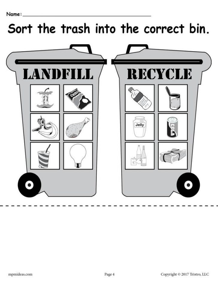 Sorting Trash - Earth Day Recycling Worksheets (4 Free Printable | Free ...