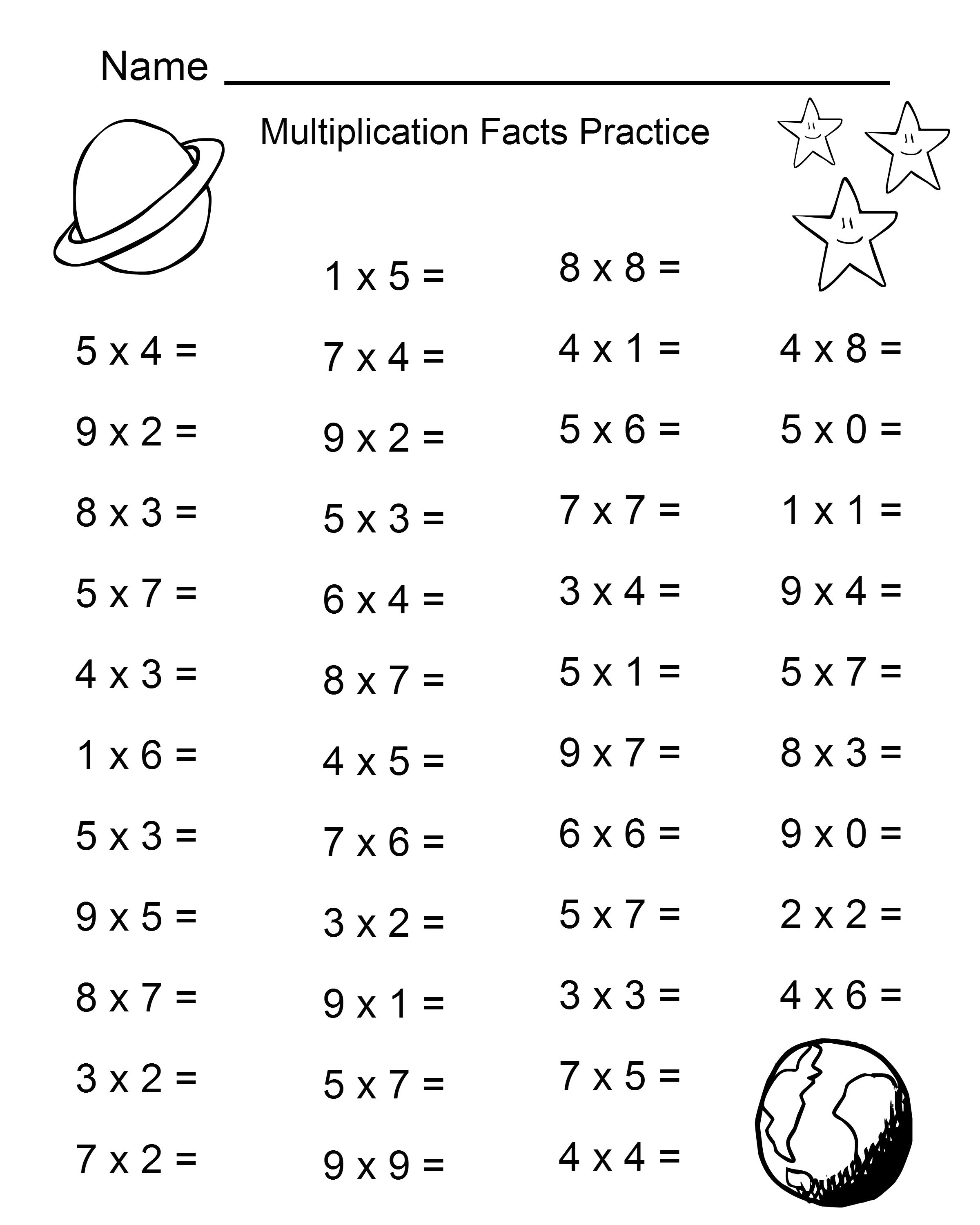 Free Printable Multiplication Worksheets For 4Th Grade Printable