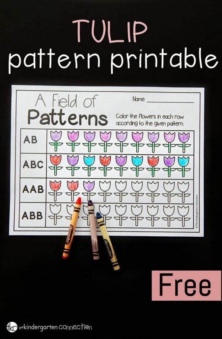 Spring Tulips Math Patterns Printable | Free Printables | Math | Free ...