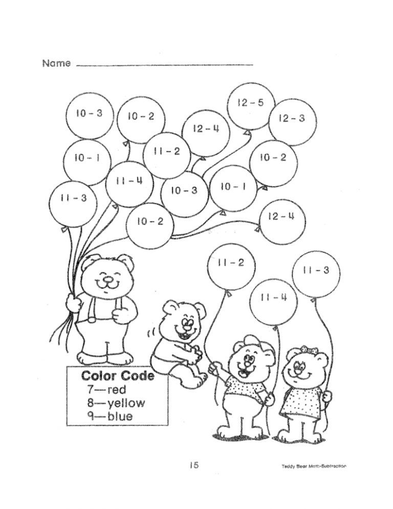 Subtraction Worksheets | Educational Coloring Pages | 2Nd Grade | Free ...