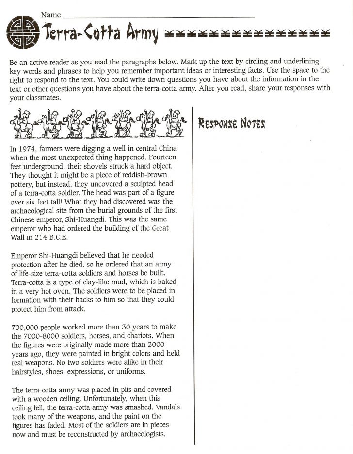 Terracotta Army Worksheet. Mystery Of History Volume 1, Lesson 90 ...