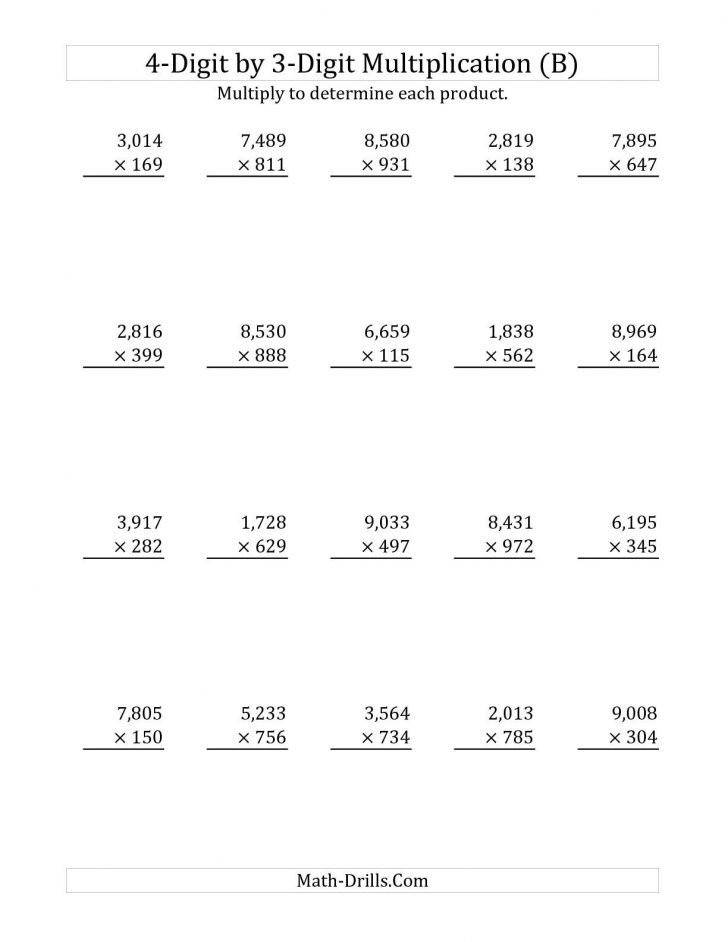 3 Digit By 1 Digit Multiplication Worksheets Printable - Printable ...