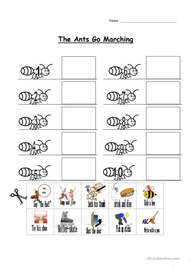 The Ants Go Marching Worksheet - Free Esl Printable Worksheets Made ...