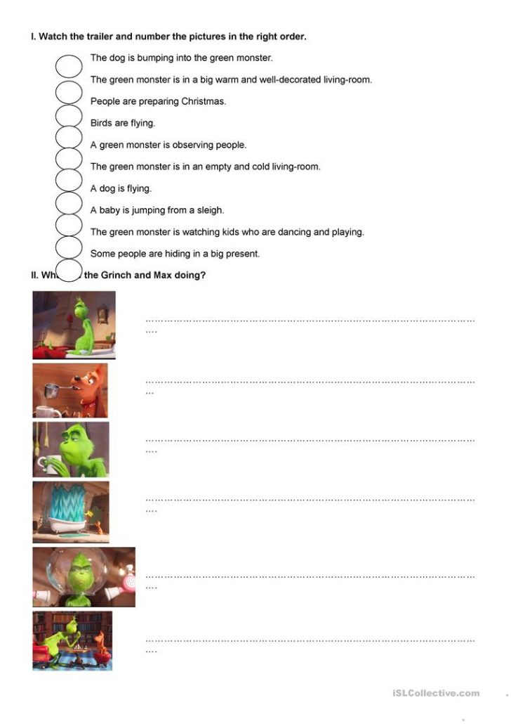 The Grinch - Teaser 2018 Worksheet - Free Esl Printable Worksheets ...