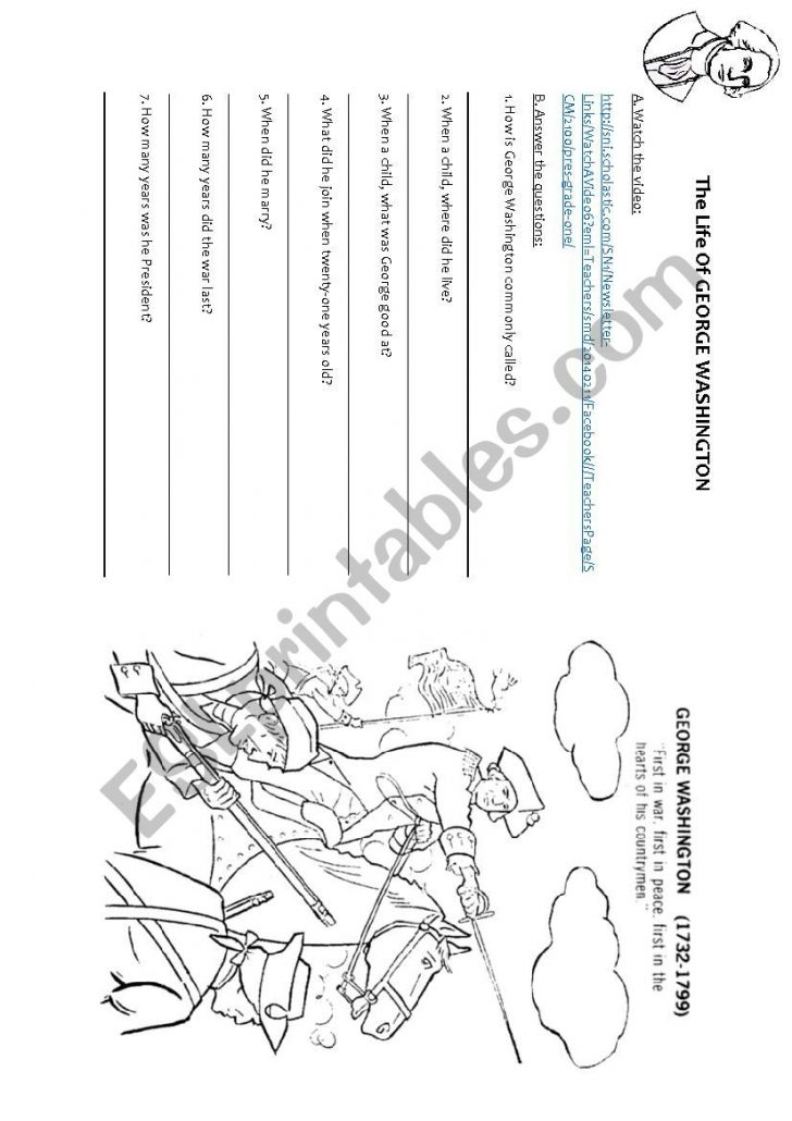 The Life Of George Washington - Esl Worksheetsophiemf | George ...