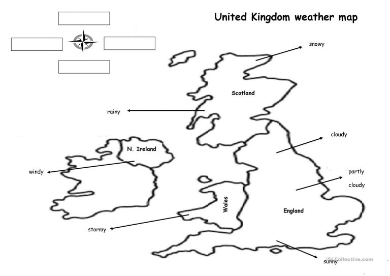 The Weather Map Worksheet - Free Esl Printable Worksheets Made | Free ...