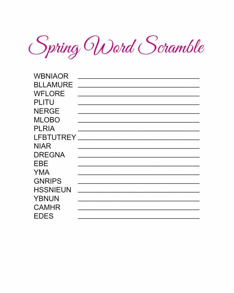 Word Scramble Worksheet For Beginner | Kiddo Shelter | Free Printable ...